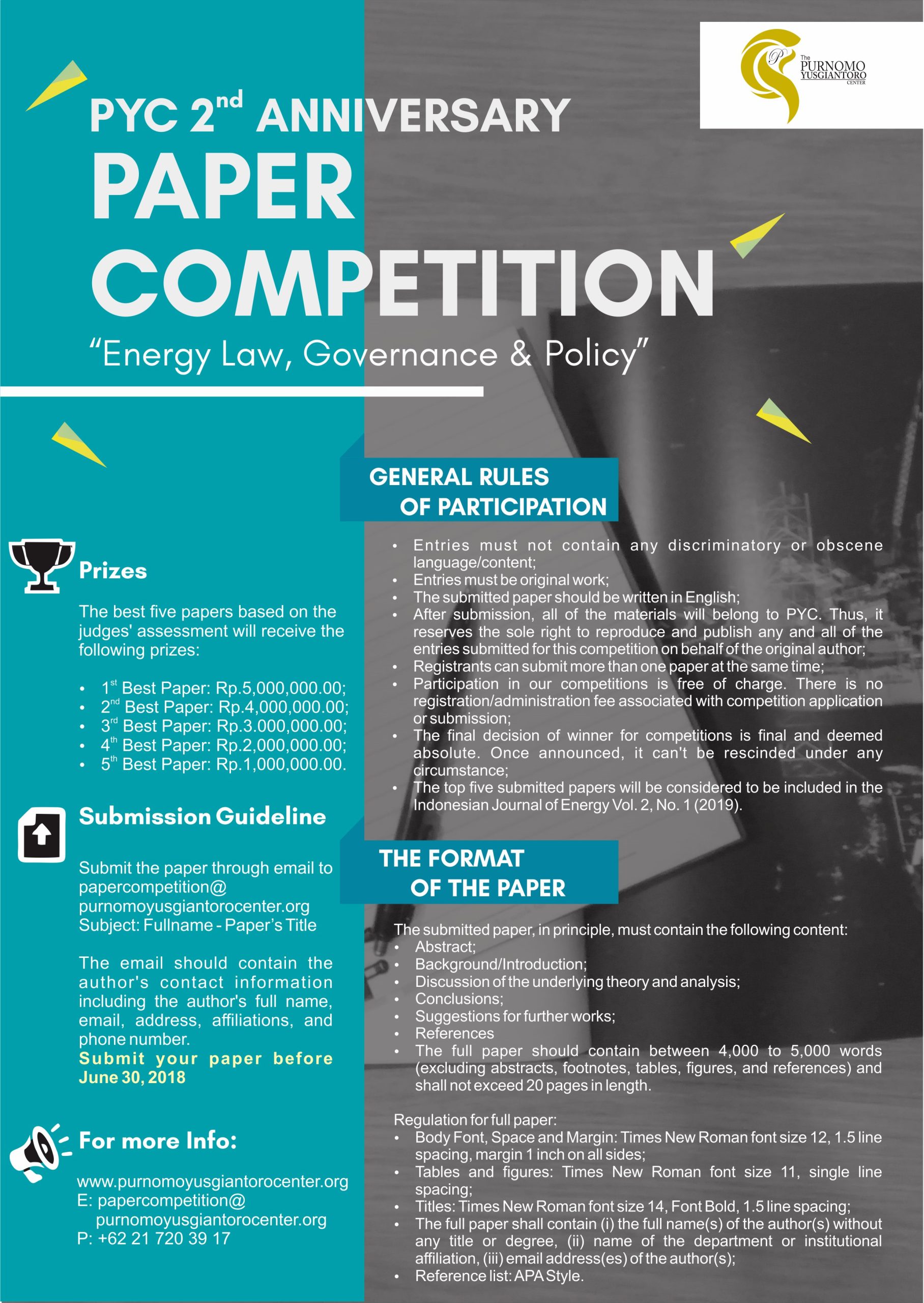 PYC 2nd Anniversary Paper Competition : Energy Law, Governance, and ...