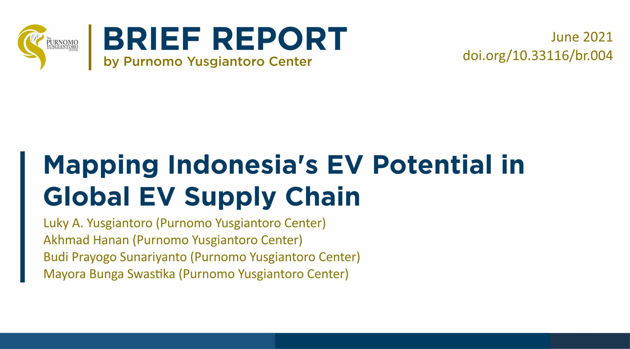 Mapping Indonesia’s EV Potential in Global EV Supply Chain - Purnomo ...